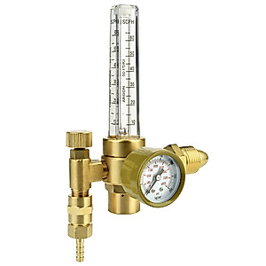 Argon CO2 Regulator - Welding Gas Flowmeter For TIG MIG - Brass Construction Flow Meter For Argon and CO2 Welder Tanks CGA580
