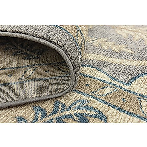 Unique Loom Salzburg Collection Classic Traditional Design Oriental Inspired Border Area Rug, 9 ft x 12 ft, Gray/Beige