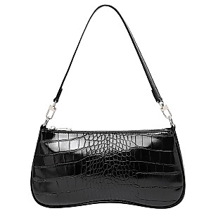 lapsting Shoulder Bag for Women 90s Trendy Purse Small Clutch Y2K Fashion Mini Black Handbag with Crossbody Strap Black