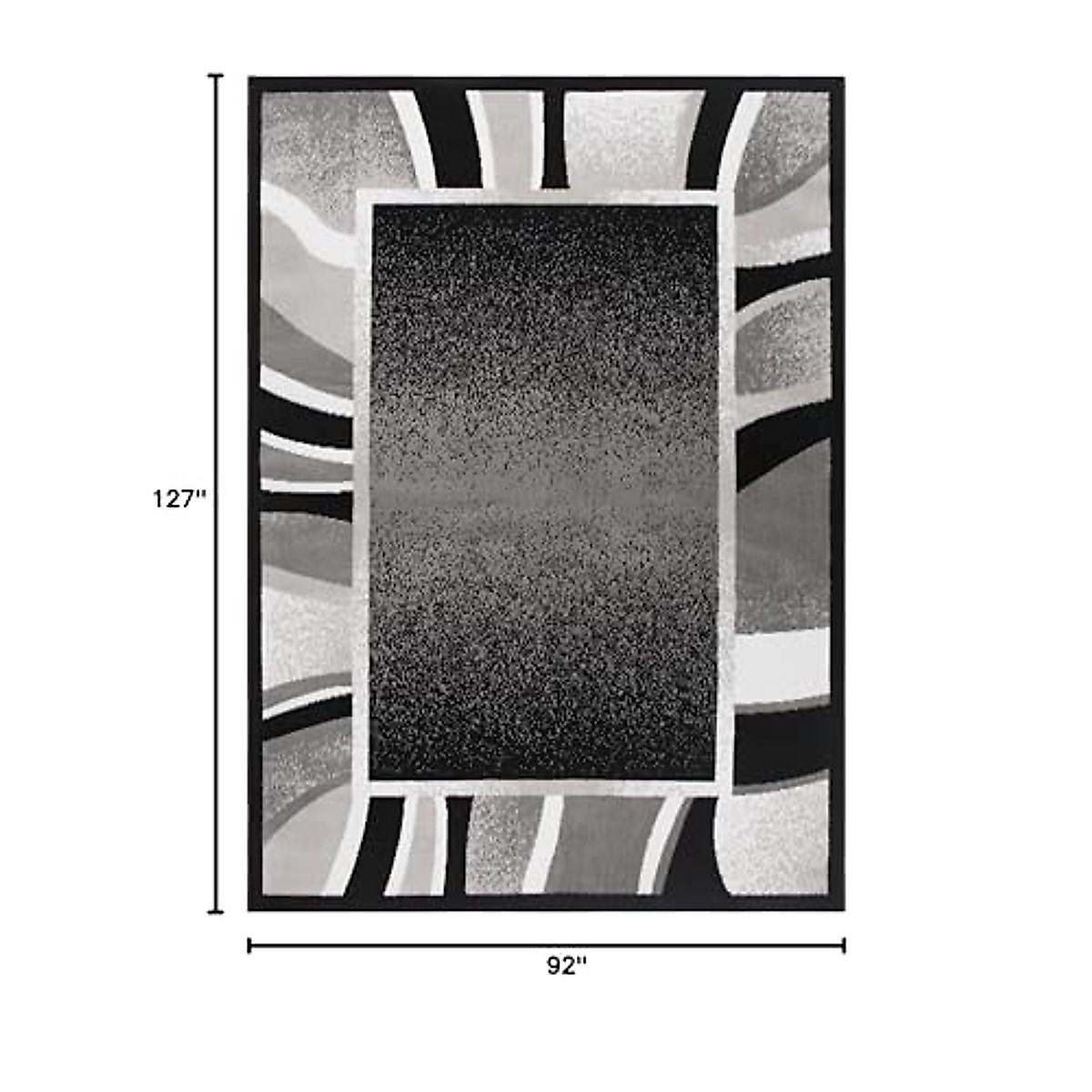 Home Dynamix Lyndhurst Rotana Modern Area Rug, Contemporary Black/Gray 7'8"x10'7"