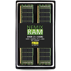 64GB (2x32GB) DDR3-1600MHz PC3-12800 ECC LRDIMM 4Rx4 1.5V Load Reduced Server Memory by NEMIX RAM