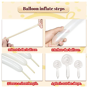 260Q Balloons Clear Long Balloons 100 Pack Twisting Animal Balloons Thickening Latex Transparent Modeling Long Magic Balloons for Animal Model Weddings Birthdays Festival Party Decorations