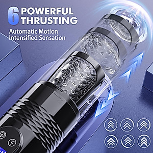 EORONE Male Sex Toy for Men Male Masturbator - Sex Toys for Men Adult Toys with 10 Vibrating & 6 Thrusting, Mens Sex Toys Pocket Pussy LCD Display, 3D Sleeve