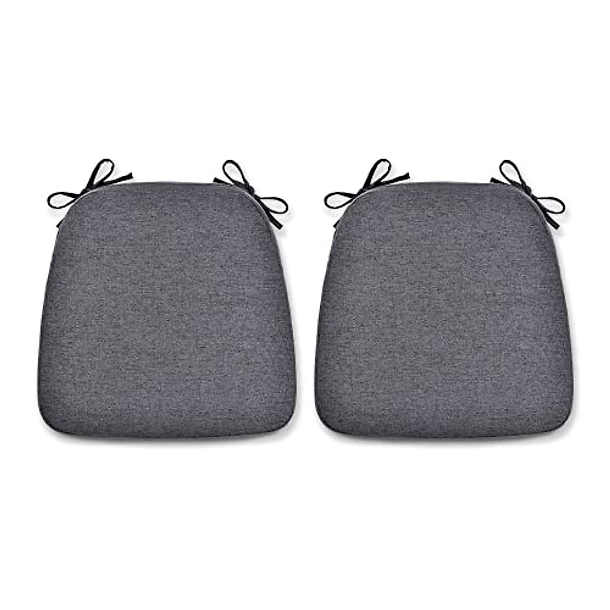 COSNUOSA Kitchen Chair Cushions Dining Chair Cushions with Ties Non Slip Kitchen Dining Chair Pads Seat Cushion Set 17 x 16 Inches Dark Grey 2 Pcs