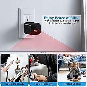 Tusionwin Hidden Camera - Spy Camera Charger - Mini Spy Camera 1080p - USB Charger Camera - Hidden Spy Camera - Hidden Nanny Cam - Hidden Spy Cam - Hidden Cam - Surveillance Camera No WiFi Needed