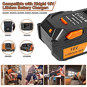 [2-Pack] 18V High-Output 6.0Ah! Lithium Battery for Ridgid 18V Tools Battery R840089 R840087 R840086 R840085 R840084 R840083 AC840085 AC840086 AC840087P 18 Volt Battery