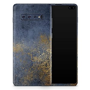 DesignSkinz Navy Gold Foil v6 Protective Vinyl Decal Wrap Skin Cover Compatible with The Samsung Galaxy S20 (Screen Trim & Back Glass Skin)