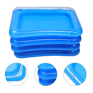 Hemoton 4pcs Inflatable Pool Serving Bar Salad Ice Tray Food Drink Containers Buffet Cooler for Pool Use Bar Party Accessories Inflatable Cooler 60x45cm