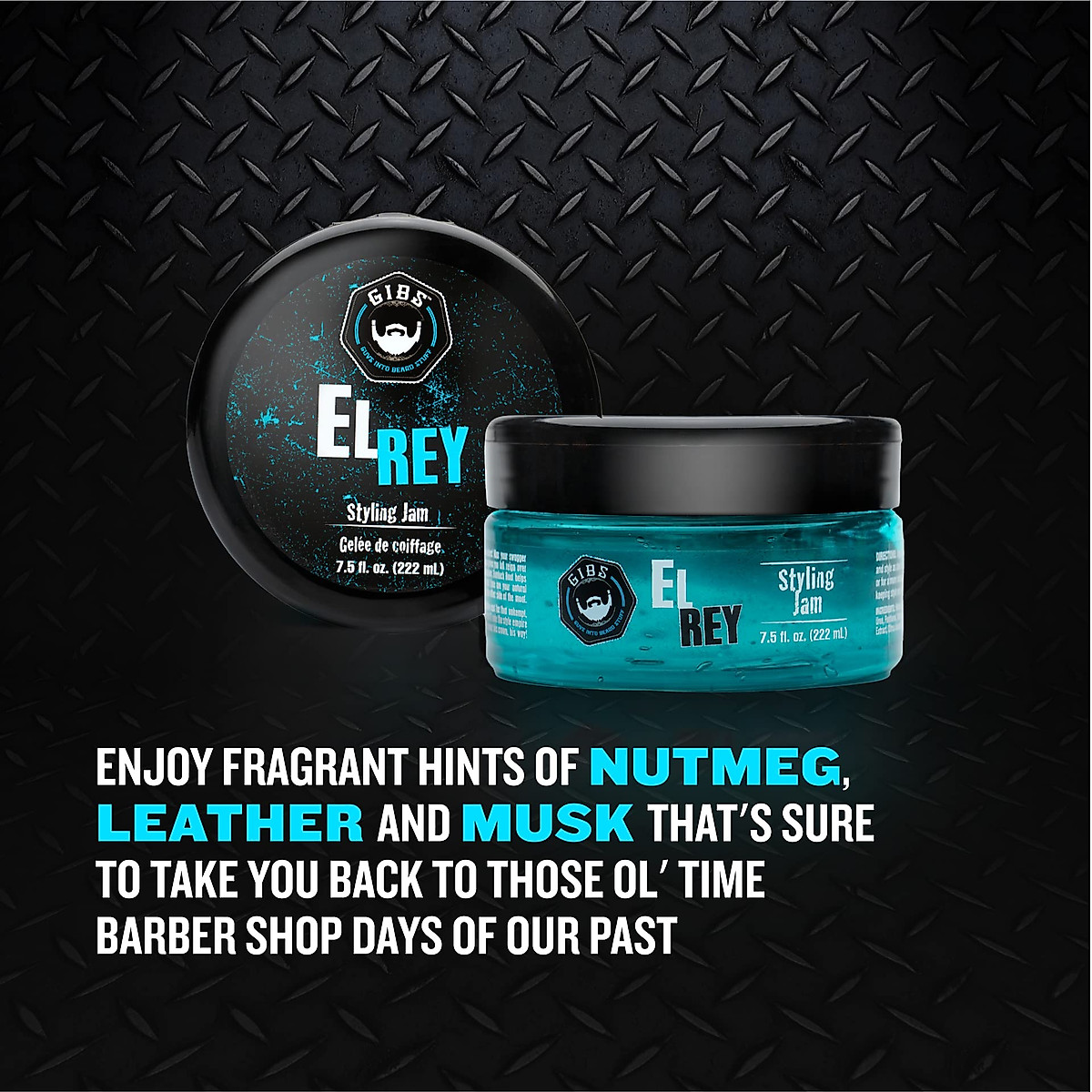 GIBS GROOMING El Rey Styling Jam for Men, Blue, 7.5 Fl Oz