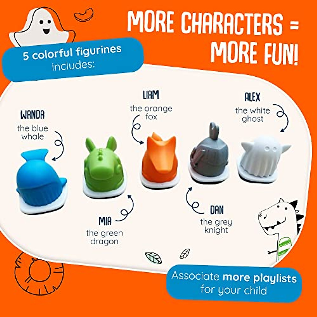 Jooki Music Player for Kids Favorite Bundle - Portable Audio Player- Screen Free Imagination Building (Player + 2 Tokens + 5 Figurines)