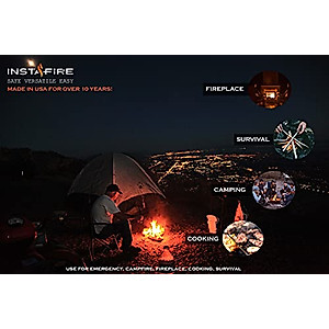 (2-Gallons + 1 Pack) Insta-Fire Charcoal Briquette Starter & Fire Starter Pack for Camping, Emergencies, Hiking, Fishing, Boating, Fire Pits, Grilling, Survival, Food Storage, Boiling Water (As Seen on Shark Tank!)