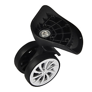 Luggage Suitcase Replacement Wheel, 360 Degree Swivel Caster Wheel Black Plastic Travel Luggage Trolley Spare Rotating Wheel for Outdoor Repair Replacement