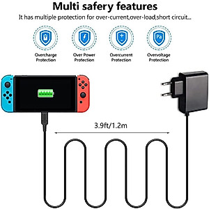 OSTENT EU Power Supply Wall & Travel Charger Adapter for Nintendo Switch Console Model EU Plug