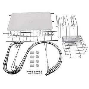 MengK 2 Tier Dish Drying Rack Drainer Stainless Steel Kitchen Cutlery Holder Shelf