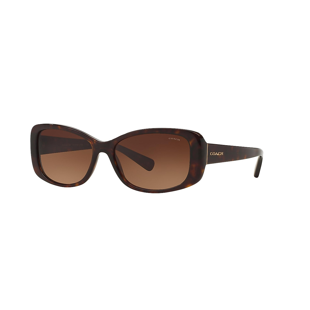 Coach HC8168 Sunglasses, Dark Tortoise/Brown Gradient, 56 mm