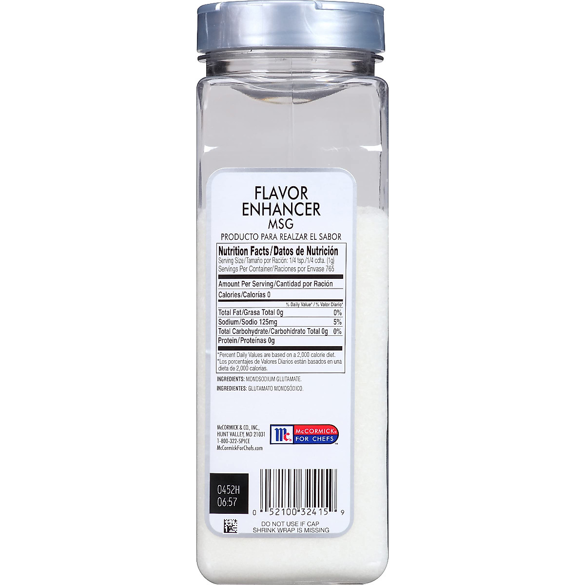 McCormick Culinary Flavor Enhancer MSG, 27 oz - One 27 Ounce Container of MSG Food Enhancer Seasoning, Deepens Flavor of Beef, Poultry, Vegetables, Marinades and More