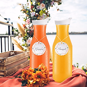 DilaBee Plastic Water Pitcher With Lid Round Carafe Pitchers for drinks, Milk, Smoothie, Iced Tea, Mimosa Bar - BPA-Free - Not Dishwasher Safe (2-Pack, 50 Ounce)