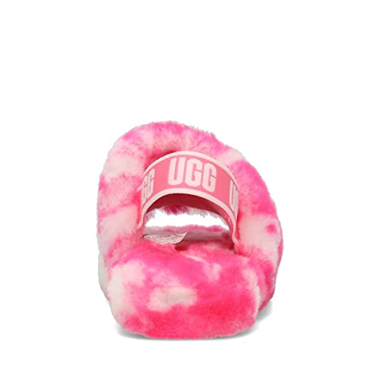UGG Girls K Fluff Yeah Slide Marble Slipper, Pink Rose/Seashell Pink, 6 Big Kid