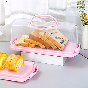 14 inch Square Cake Carrier Holder With Lid and Handle,Reusable Cupcake Package Box Perfect for Transporting Cakes,Pie,Toast,Desserts