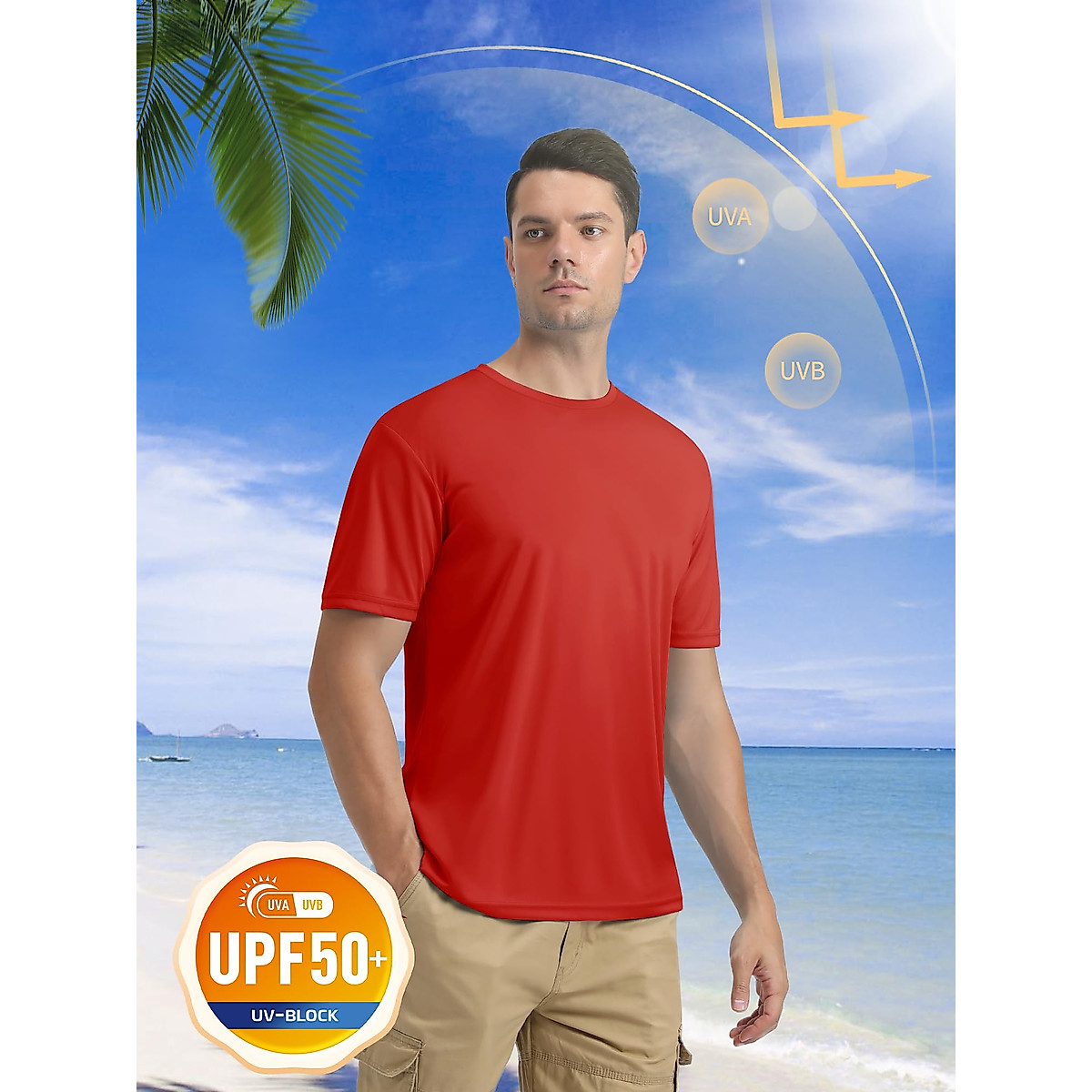 Athletic T-Shirts for Men Summer Shirts Quick Dry Top Tee Rash Guards Running Shirt Dry Fit Lightweight Sun Shirts Gym Active T-Shirt