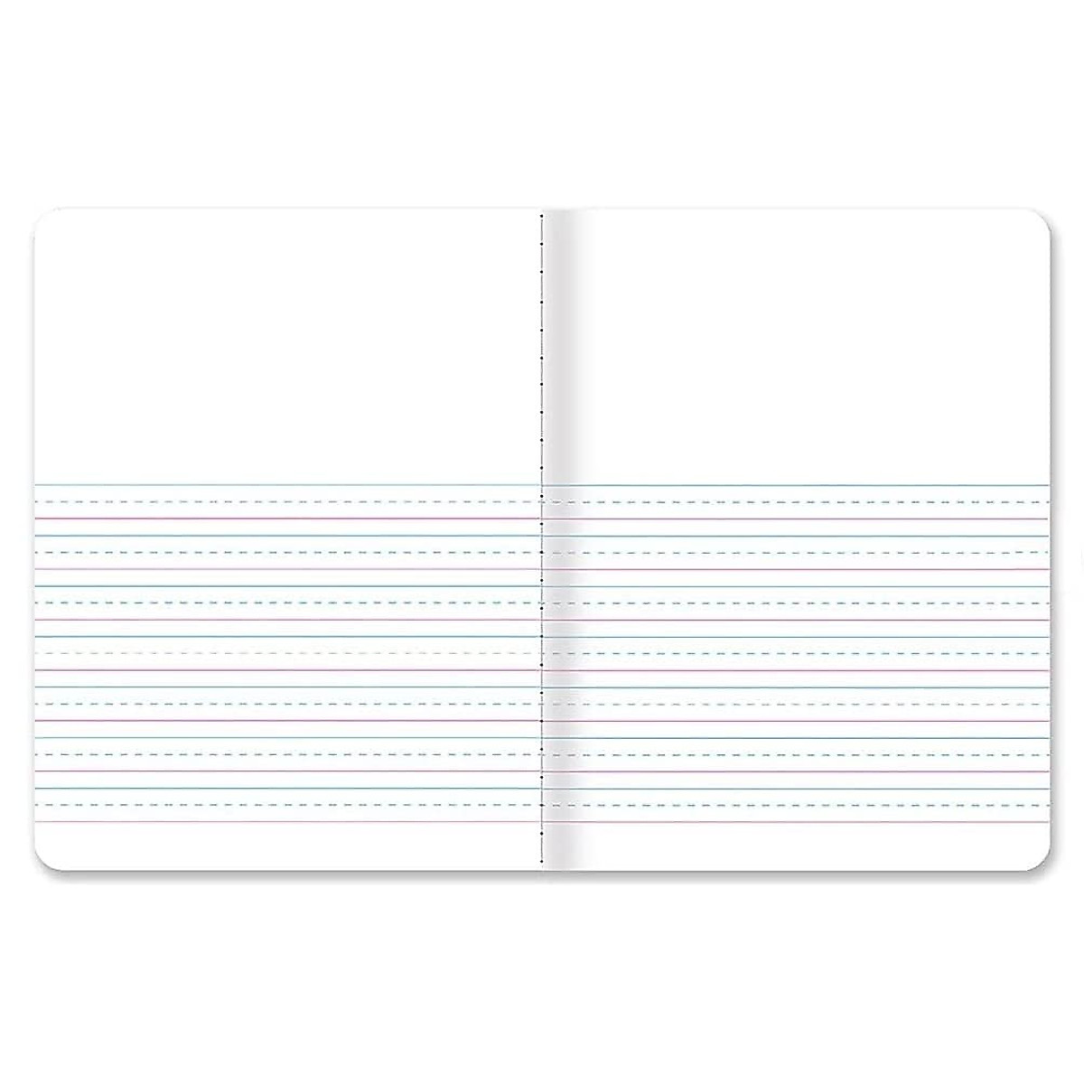 Ashby for Kids - 8 Pack - Primary Composition Notebooks (Grades K-2) with Stitched Binding for Durability - 4 Fun Marbled Hardcover Colors (2 Each of Blue, Green, Pink & Orange), 100 Sheets, Book Dimensions are 9.75" x 7.5".