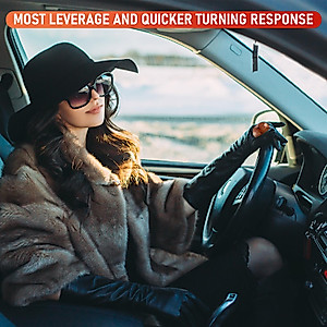 2 Pieces Steering Wheel Knob Spinner Suicide Knobs Steering Wheel 360 Degrees Rotation Tractor Accessories for Cars, Trucks, Tractors, Boats, Golf Carts (Black and Brown)