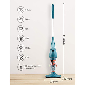 Deerma 2 in 1 Vacuum Cleaner, Handheld Lightweight Vacuum Cleaner with 13kpa Strong Suction Corded Upright Stick Vacuum for Hard Floor Car Pet Hair