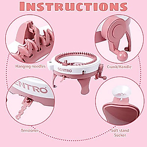 SENTRO 48 Needles Knitting Machine with Row Counter and Plain/Tube Weave Conversion Key, Efficiently DIY Scarf Hat Sock