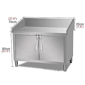Multifunctional Workbench Stainless Steel Storage Cabinet Preparation Table Large Storage Space Heightened Enclosure Commercial All-in-one Storage Cabinet Kitchen Metal Table