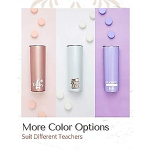 Onebttl Teacher Appreciation Gifts 20oz Skinny Tumbler with Lid and Straw for Christmas, Appreciation Day, End of Term from Students - Rose Gold