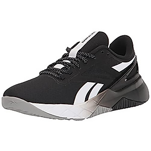 Reebok Women's Nanoflex Cross Trainer, Black/White/Pure Grey, 8.5