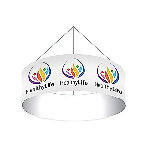 BannerBuzz Sky Tube Hanging Banners, 230 GSM Polyester Fabric, Anodized Coated Aluminium with Bungee Poles, Curved Poles, and Inbuilt Pushlock Pins (Print with Hardware,8' X 2')