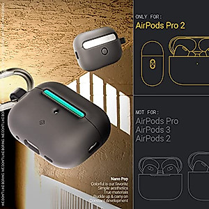 Caseology Nano Pop for Airpods Pro 2 Case [Keychain Carabiner Included] Designed for Airpods Pro 2nd Generation (2022) - Prune Charcoal