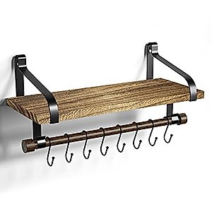 Love-KANKEI Floating Shelves, Rustic Wood Wall Shelves Bundle (Contain 2 Items)