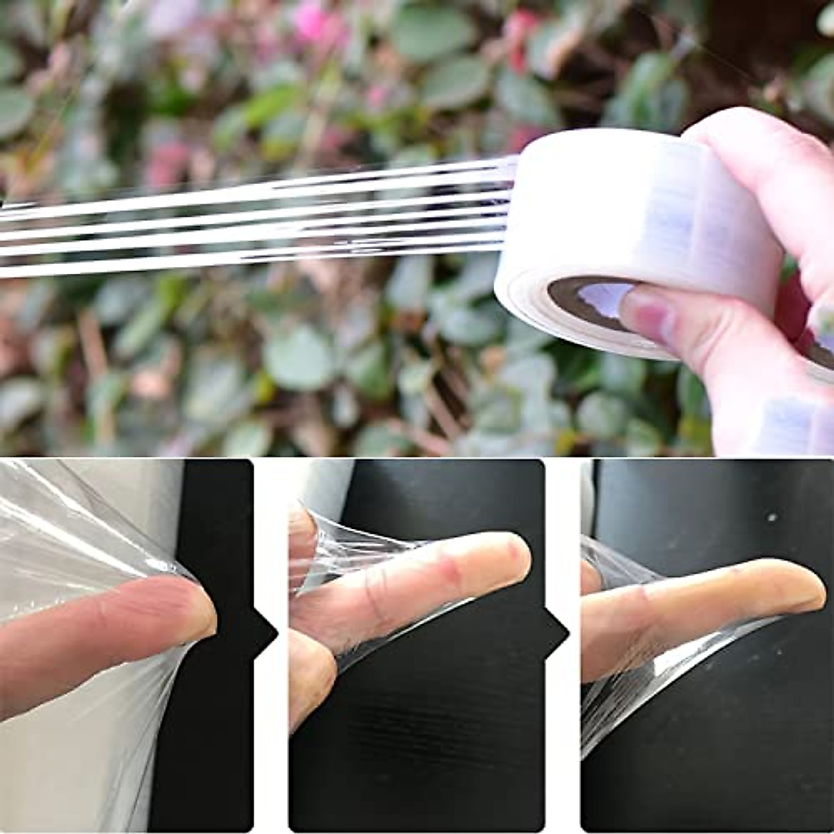 Liaogo Grafting Tape Grafting Film for Plants, 2 Pack Stretchable Garden Grafting Tape Plants Repair Budding Tapes for Floral Fruit Tree and Poly Budding Tape