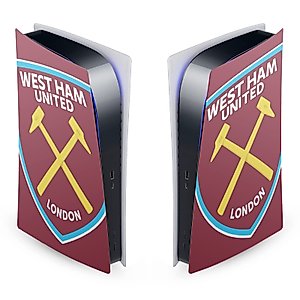 Head Case Designs Officially Licensed West Ham United FC Oversized Art Vinyl Faceplate Sticker Gaming Skin Decal Cover Compatible with Sony Playstation 5 PS5 Digital Edition Console