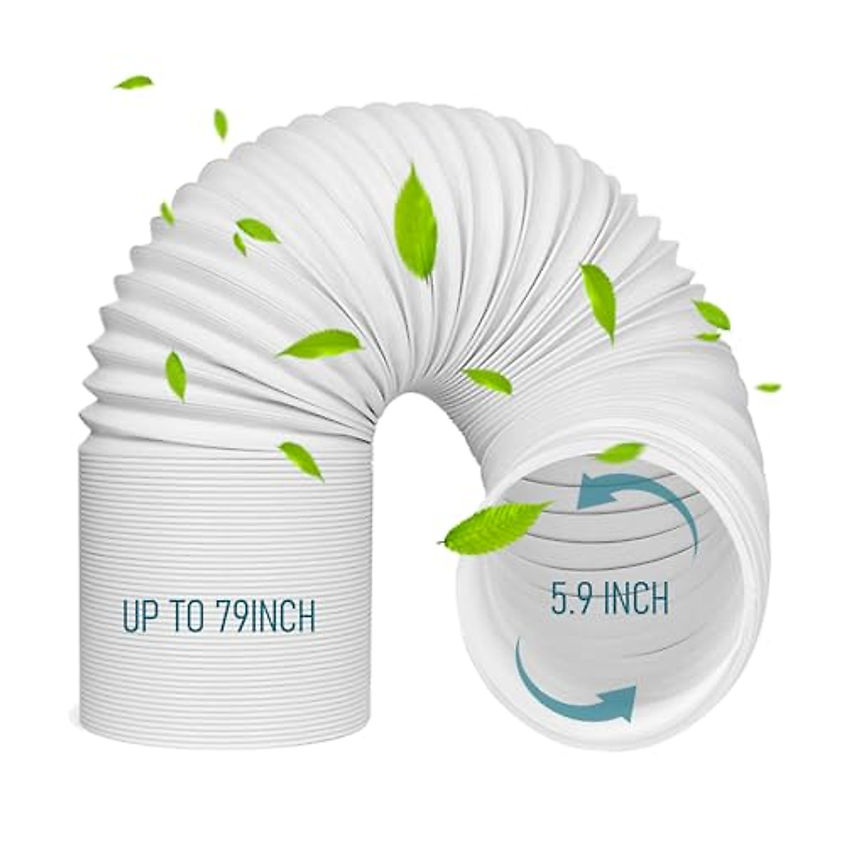 5.9 Inch Portable Air Conditioner Hose - Portable AC Hose with 79" Length Anti-Clockwise Thread, Universal AC Exhaust Hose Air Conditioner Parts Accessories