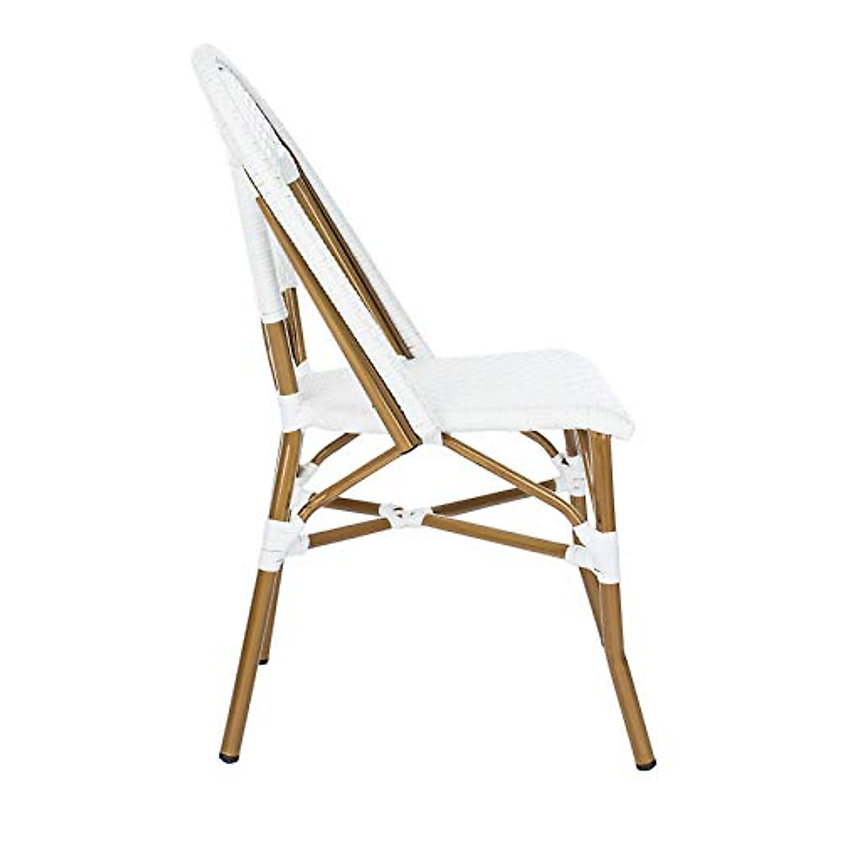 Safavieh Home Collection Hooper Indoor-Outdoor Stacking Side Chairs | Black & White | Set of 2