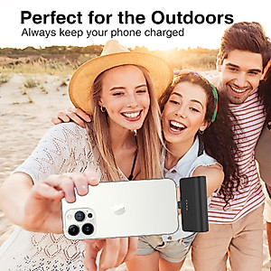 ATGIH Portable Charger for iPhone,3500mAh Ultra-Compact Small Power Bank Compatible with iPhone 6/7/8/SE/11/XR/12/12 Pro Max/13/13 Pro Max/14/14 Pro Max/14 Plus Series（Black）