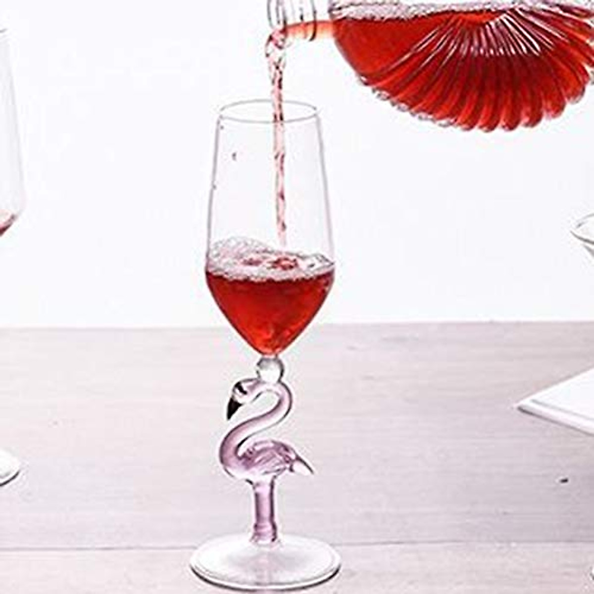 Creative Pink Flamingo Cocktail Martini Goblet Glass Cool Tableware Unique Bar Wine Set (2, 330ml wine glass)