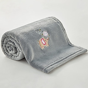 BEDELITE Baby Blankets for Boys Girls 30" x 40", Soft Cozy Fuzzy Fleece Blanket with Embroidered Dinosaur, Warm Breathable Infant Newborn Toddler Blanket for Crib Stroller Travel, Navy