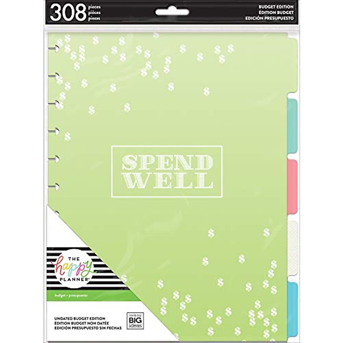 Me & My Big Ideas Happy Undated Big Planner Extension Pack-Spend Well, Multi - BIG Size