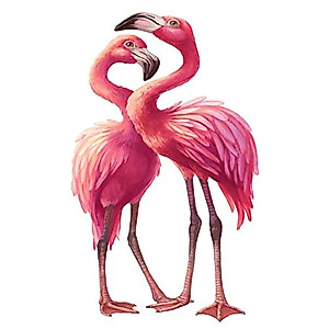 Mhreat Metal Home Decor Sign 2 Pink Flamingo Love Together Wall Tin Art 12x16inches