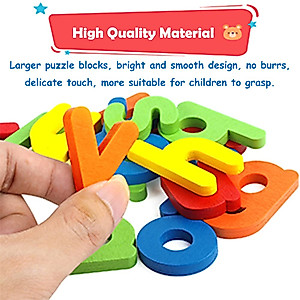 Wooden Toddler See and Spelling Learning Toy Matching Alphabet Word Game with 56 Different Words on 28 Two-Sided Cognitive Cards Letter Jigsaw Puzzle Toys for Kid’s Montessori Preschool Education