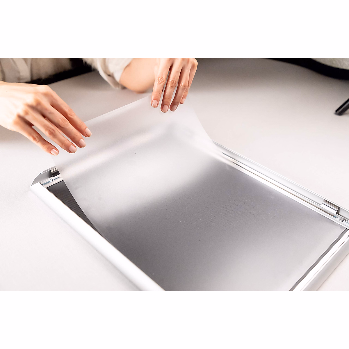 BNV Aluminum Front Load Snap Poster/Picture Frame, Red, 22x28 Inches, 1'' Profile, Wall Mounting, Portrait and Landscape Mode, Easy Installation, Anti-Glare, PVC Cover, Lightweight