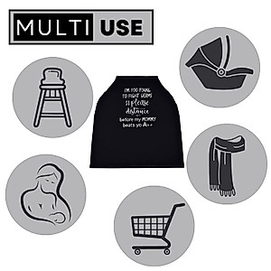 Rajolia Nursing Cover for Breastfeeding Multi Use Baby Car Seat Covers Canopy Breastfeeding Scarf Stroller Cover for Mom Baby Boy Baby Girl (Black) 1 Count (Pack of 1)