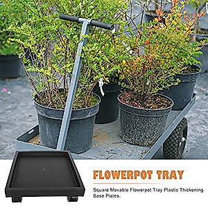 GANAZONO House Plants House Plants 1Pc Square Plant Caddy Rolling Stand Pot Trolley Wheeled Planter Saucer Tray Potted Flower Mover Dolly Casters for Garden Outdoor Planters Furniture Dolly