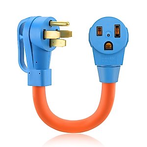 Flameweld Welder Adapter Cord - NEMA L14-30P Twist Locking to 6-50R, 4 Prong Generator to 3 Prong Welder Power Adapter Cord, 125/250V STW 10AWG Generator Cord, ETL (Blue)