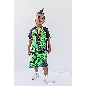 Miraculous Cat Noir Little Boys Pullover Swim Rash Guard Swim Trunks Green 5
