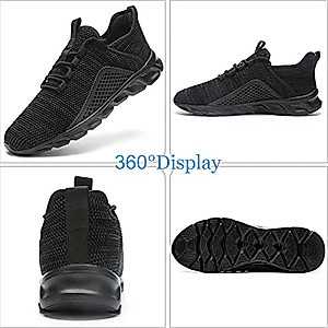 EGMPDA Women's Slip On Walking Running Shoes Casual Lightweight Tennis Athletic Workout Gym Sports Fashion Sneakers Black 8 M US